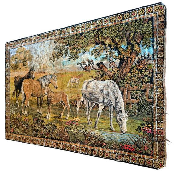 Vintage | Wall Decor | Vintage 48 Inches X 72 Inches Equestrian Horse ...